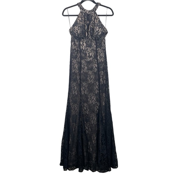 R&M Richards | Dresses | Rm Collection Halter Neck Black Lace Formal Maxi Dress 6 | Poshmark